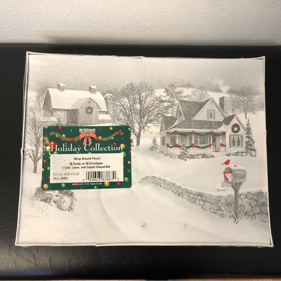 Holiday | Pencil Sketch Winter Scene Christmas Card Pack Holiday Cards ...